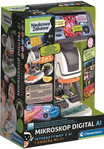 Clementoni 50406 NAUKOWA ZABAWA Mikroskop Digital AI 2 w 1- worldtoys.pl